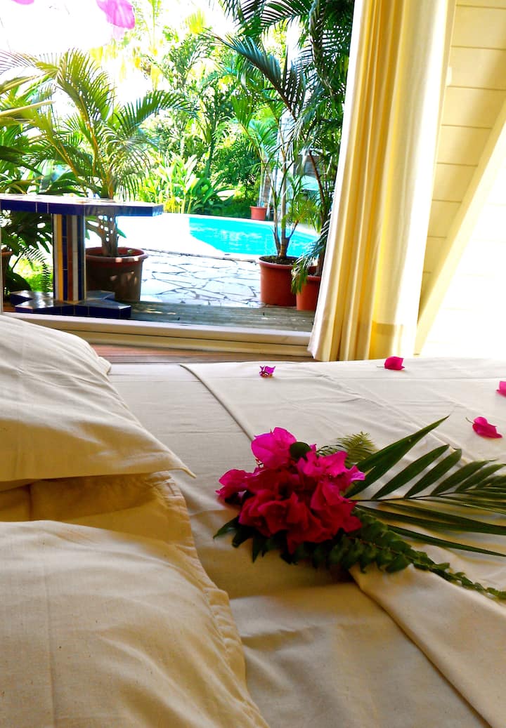 Petit Chalet  Laur Ki Dé Climatisé Accès Piscine - Martinique