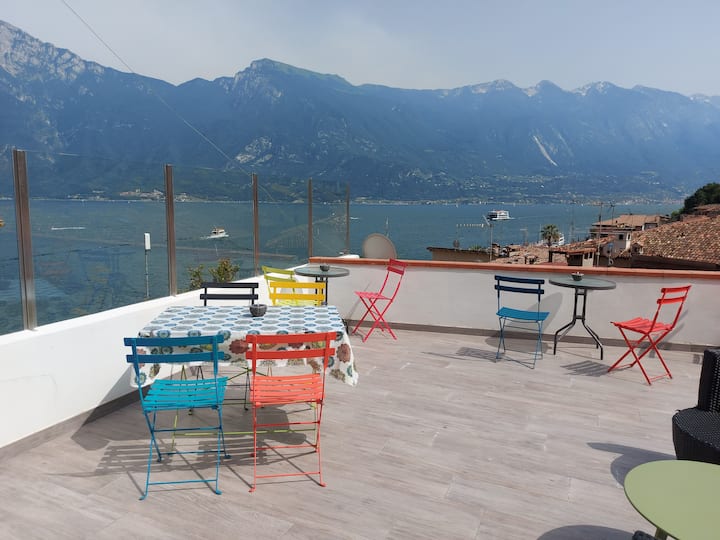Sky Terrace Limone: Centro Storico, Lago E Garage - Monte Baldo