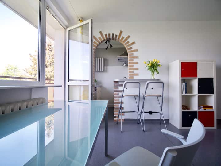 Sunny Studio With City Center View + Ac - Warsaw