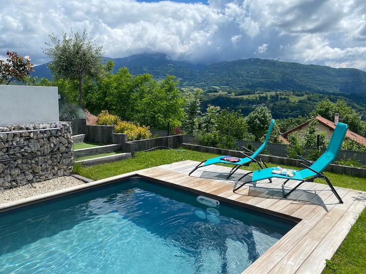 Villa Avec Piscine Et Vue à 10' D'annecy (Argonay) - Lac d'Annecy