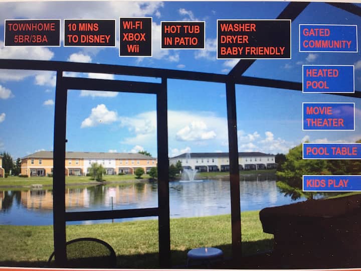 5 Miles To Disney 5 Bed 3 Bath Pool Spa 12 Person - Kissimmee