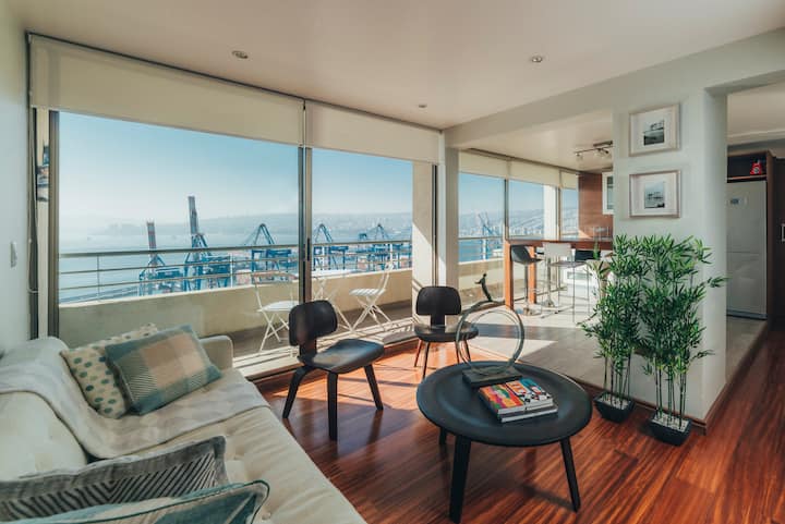 Espectacular Vista Panorámica A La Bahía. - Valparaíso, Şili