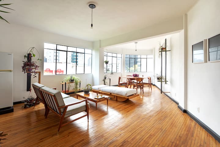 1940’s Restored Apt, Natural Light And Nice Views. - 墨西哥城