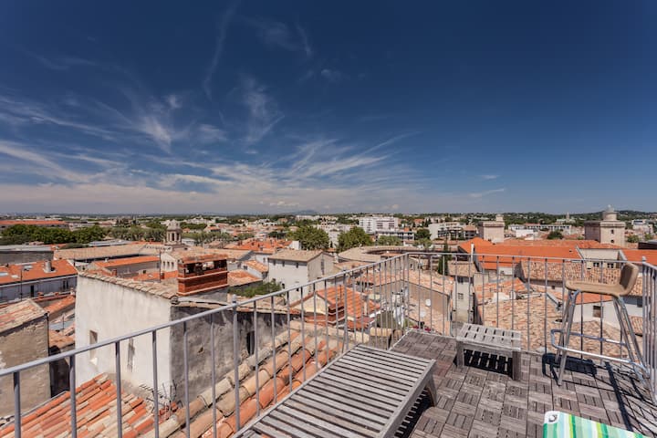 Roof Terrace With 360° View - Montpellier