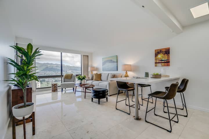 32nd Floor W/ac & Tropical Mountain Views! Wu3209 - Sea Life Park Hawaii, Waimanalo Beach
