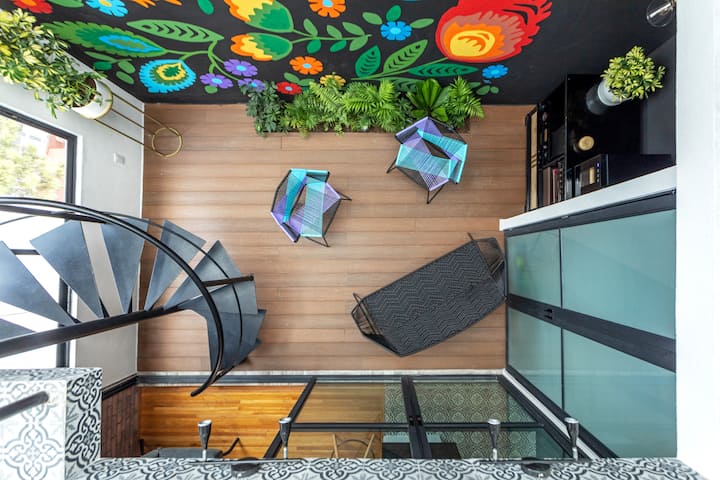In Trendy Roma! With Amazing Mural & Terrace! - Mexico City