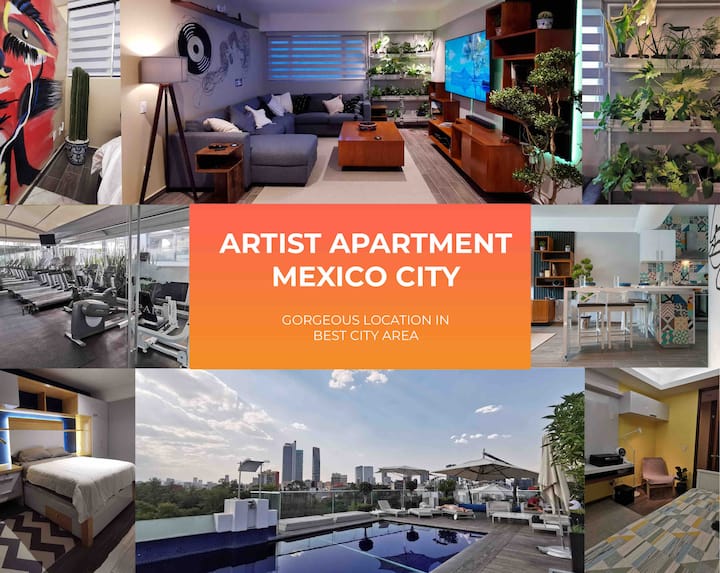 Modern Artist Apt., Overlooking Parque Espana - Meksyk