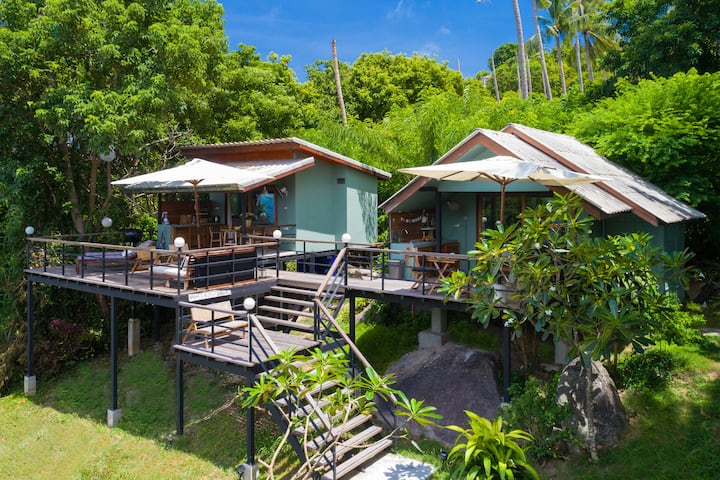 Cosy Jungle Bungalows Seaview, Lrg Private Terrace - Ko Tao