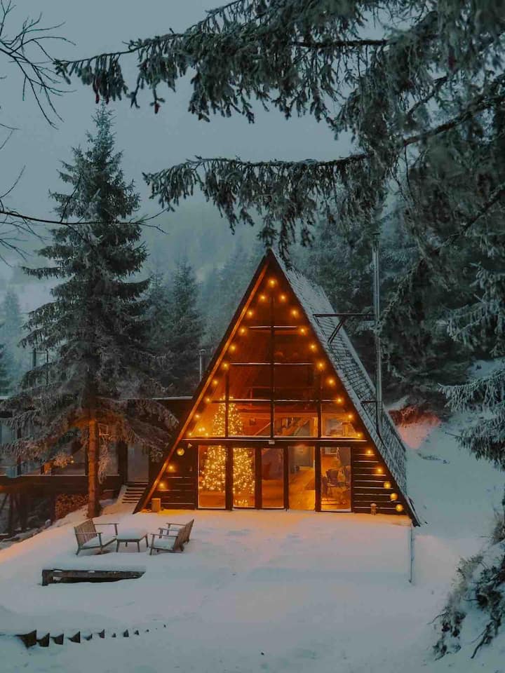 Nordland Cabin-a-frame L Hot Tub L Sleeps 10 - Transylvania