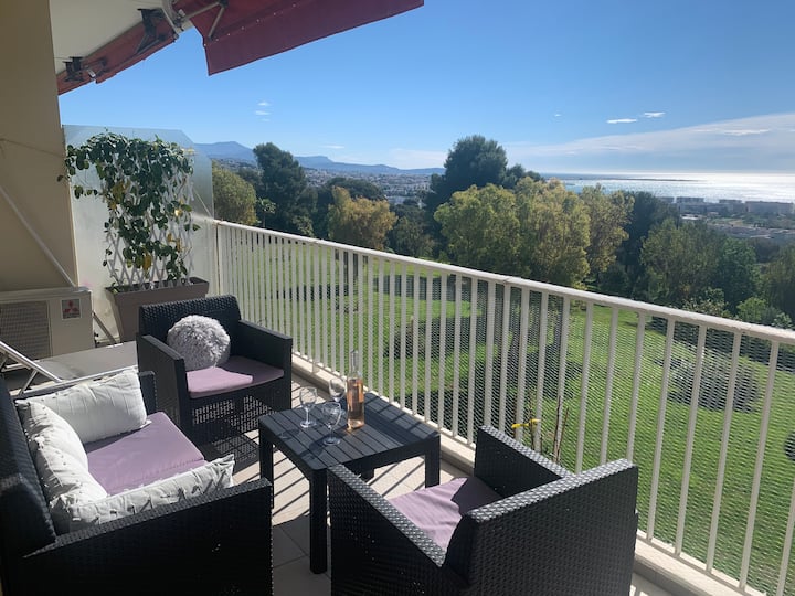 Magnifique Appartement  Vue Mer Au Calme - Cagnes-sur-Mer