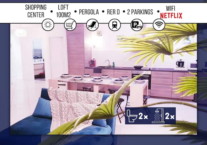 Loft 100 M²,4 Chb Face Au Centre Commercial Evry2 - Essonne