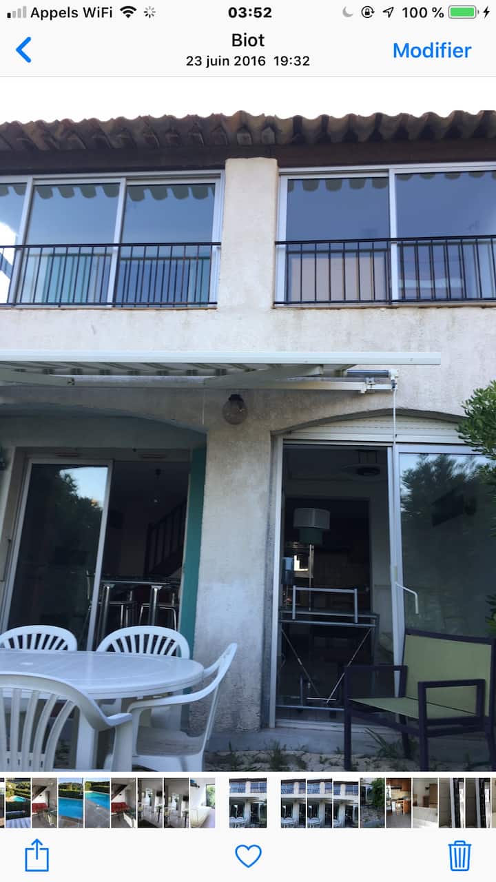 Biot Villa 3 Pièces 2 Chambres Parking Piscine - Biot