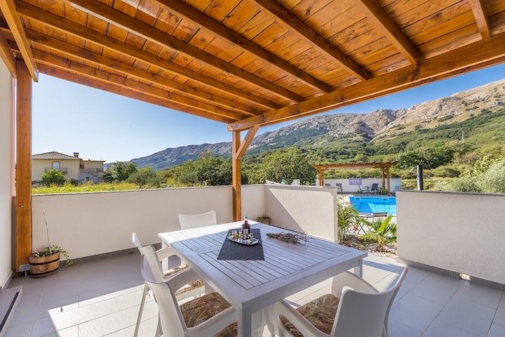 Apartment, Nature, Common Pool,terrace With Shadow - Krk