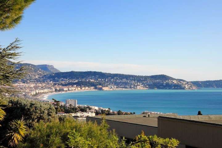 Studio 30m2 Superbe Vue Mer Panoramique - Parc Phœnix - Nice