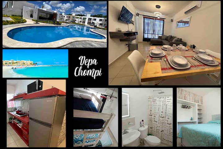 Cómodo Departmento Alberca Planta Baja - Playa del Carmen