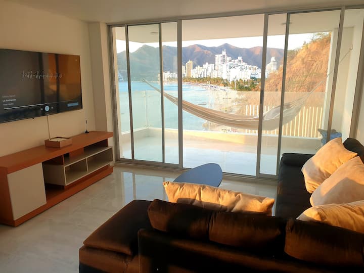 Exclusivo Apartamento Frente Al Mar Playa Rodadero - 聖塔馬它