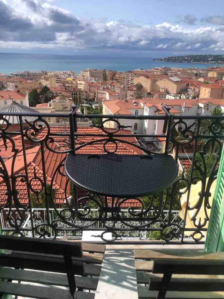 Panoramautsikt öVer Havet, P-plats, Lugnt Område - Menton