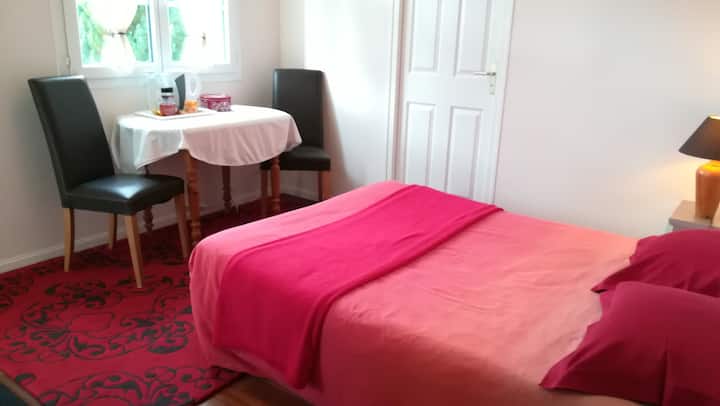 Chambre Rouge Terrasse Et Douche Privative - Gex