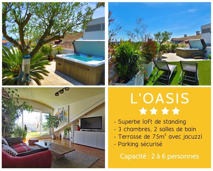 L'oasis- Appart 4* - Terrasse & Jacuzzi - Parking - Tarnos