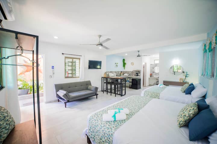 Depto.centrico C.alberca,wifi,cafe & Auto Check-in - Bacalar