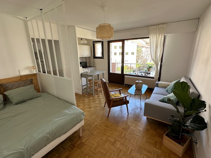 Grand Studio Calme Avec Parking Et Balcon - Sévrier