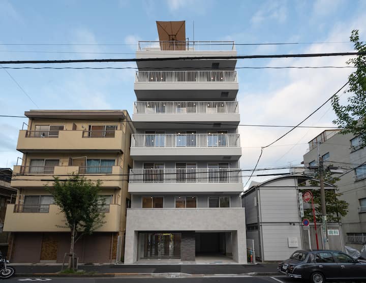 [Baihai Elevator Apartment] Wi-fi/washing Machine/luggage Storage/close To Seasky Tower/kinshi-cho Station, Double Bed Apartment 2-c - Tokyo