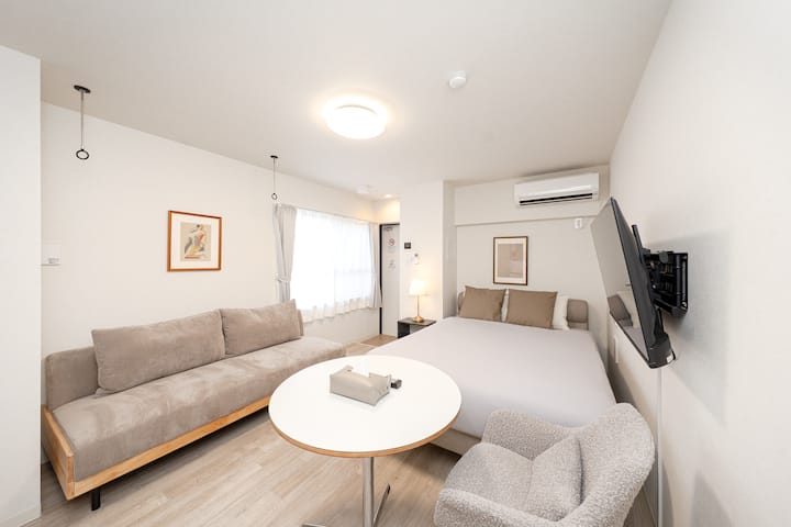 [Zaidō-ayado Kinshicho] Within Walking Distance Of Skytree | Suitable For Couples And Business Travellers, Large-bed Apartment 102 - Ueno