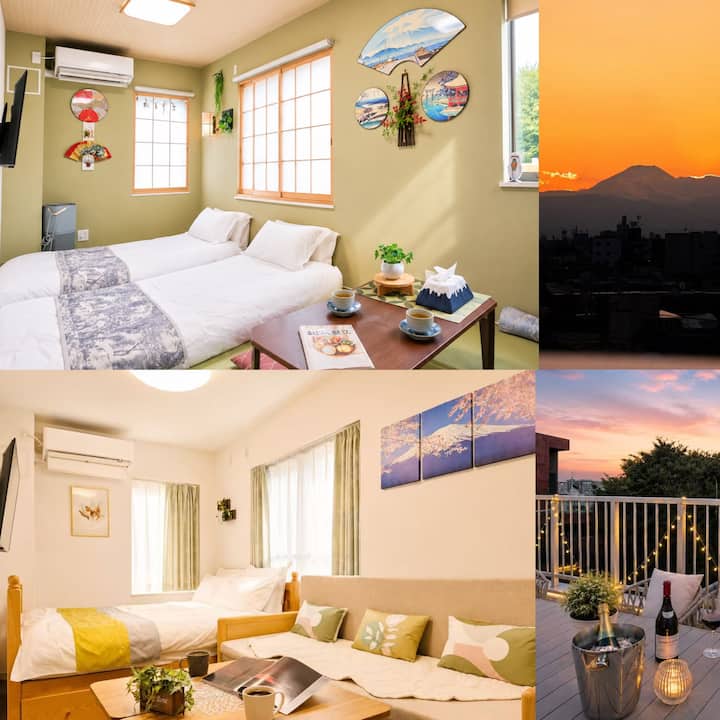 Close To Shinjuku & Direct Access | Rooftop Night View & Mount Fuji | 2 Styles: Japanese/modern | Free Luggage Drop-off - Tokio