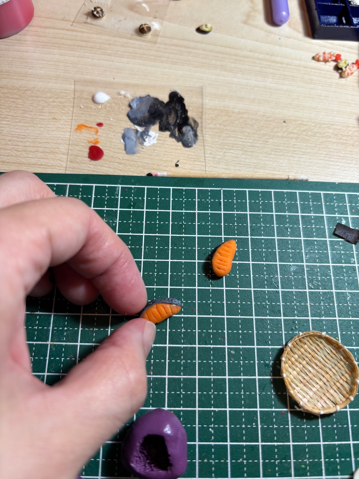 Create a miniature Japanese soul food 'onigiri set meal' with resin and ...