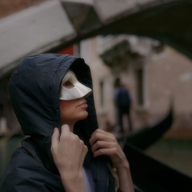 Retrato fotográfico, recién casados, máscaras, eventos