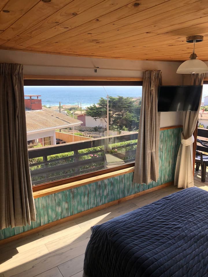 Habitación Matrimonial Vista Al Mar Y Terraza - El Quisco