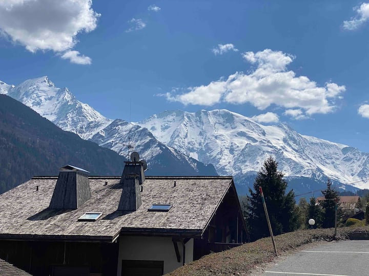 Studio Ski In Ski Out | Pool | Utsikt Mont Blanc - Combloux