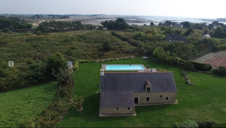 Longère 170m2, Piscine 15m Chauffée, Proche Plage - Locmariaquer