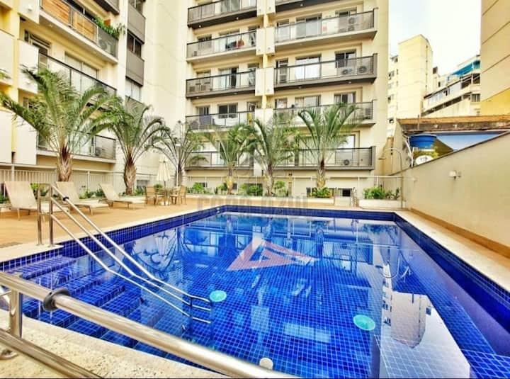 Apto Moderno Com Varanda, Piscina E Academia - Glória