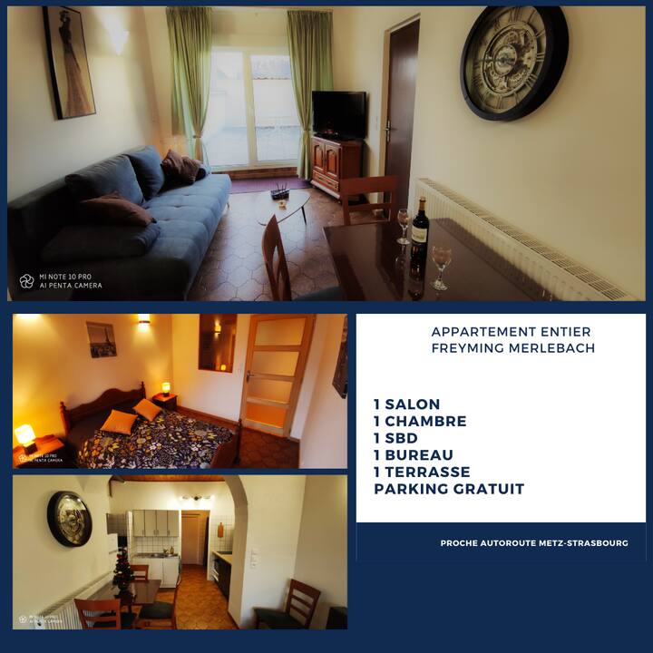 F2 Gauche 1 Ch, 4 Pers, Cour Privative. 50€ /Nuit - Freyming-Merlebach