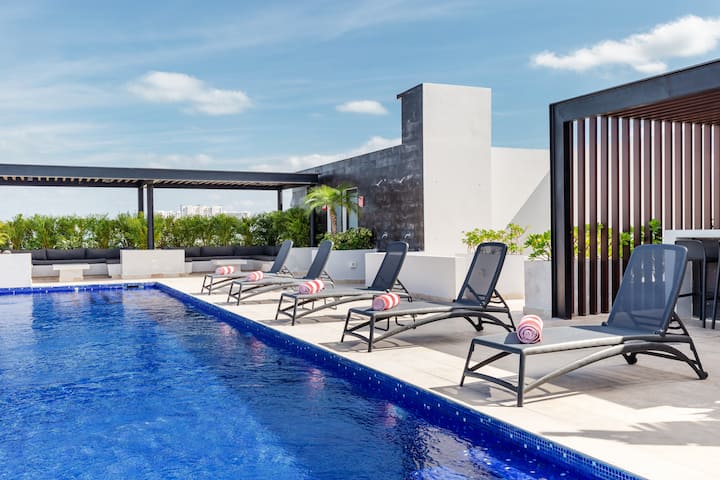 Luxury Apartment 102 W/pool & Gym By Puerto Cancún - Cancún