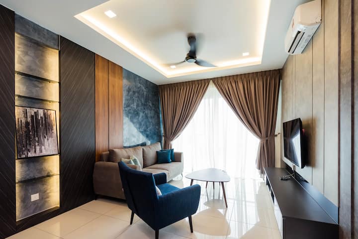Fully Id 3r2b 3房2厕 1cp停车位 Queensbay Ftz Wi-fi - Gelugor