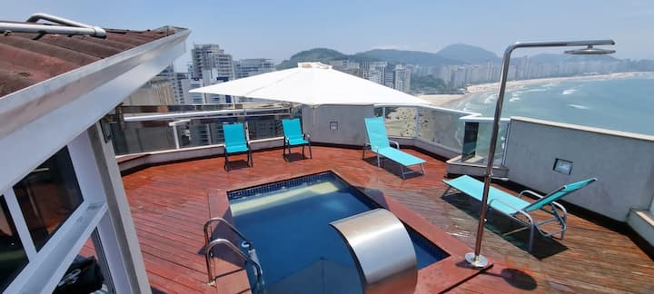 Apto Cobertura, ÁRea Gourmet, 50m Da Praia Guarujá - Guarujá