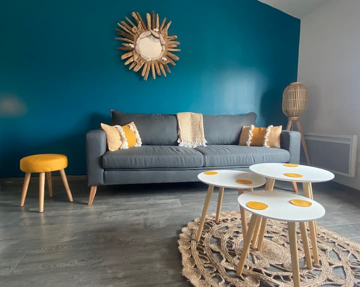 Appart' Cosy Climatisé à 2min De La Mer De  60m2 - Fleury