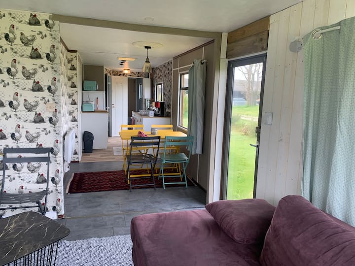 Bungalow En Bois Vintage à La Ferme Des Buttons - Indre