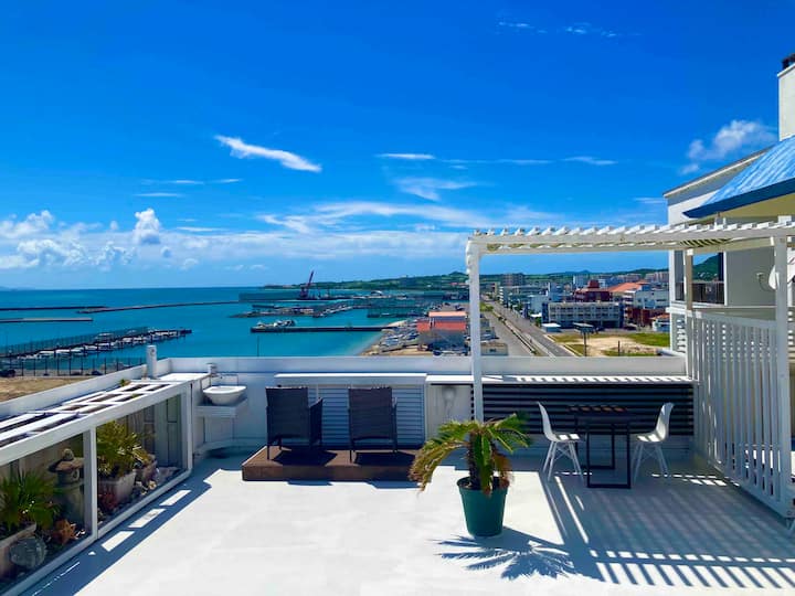 広々バルコニーからの絶景オーシャンビュー/離島ターミナル徒歩圏/1フロア貸切/bbq Ok - Ishigaki