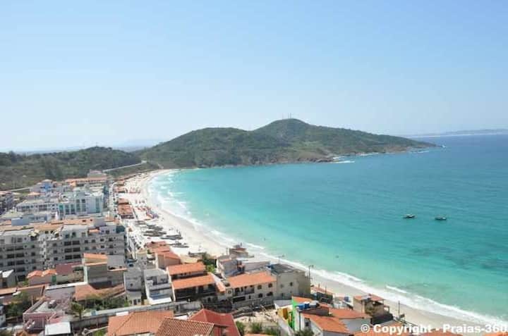 Belo Apartamento Com Varanda A 70 Metros Da Praia - Arraial do Cabo