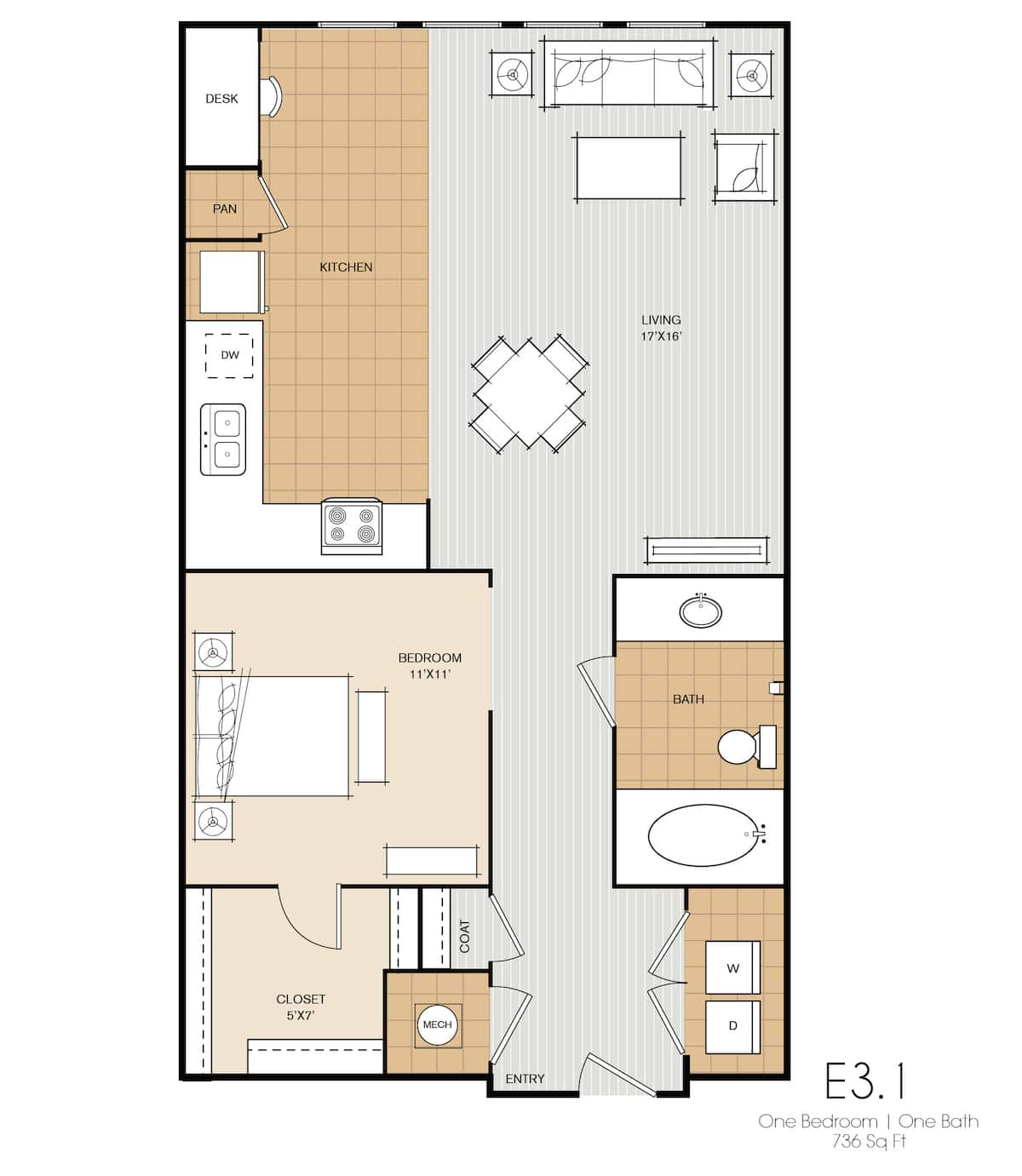 HiLine Heights, an Airbnb-friendly apartment