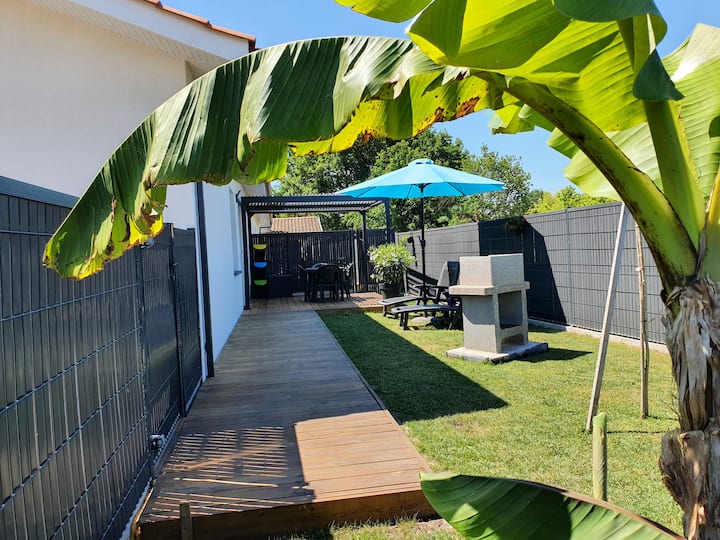 Maisonnette Cozy Avec Jardin - Proche Lac Et Plage - Biscarrosse