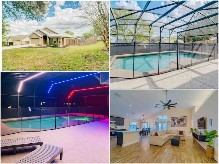 Spacious Getaway ~ Heated Led Pool & Ping Pong - Clermont, FL