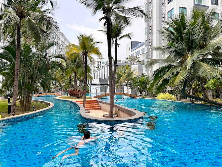 #16市中心网红度假公寓+水系大泳池+离步行街6分钟 - Pattaya City