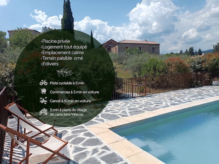 Le Gîte Aux Oliviers - Piscine Privée - Ardèche