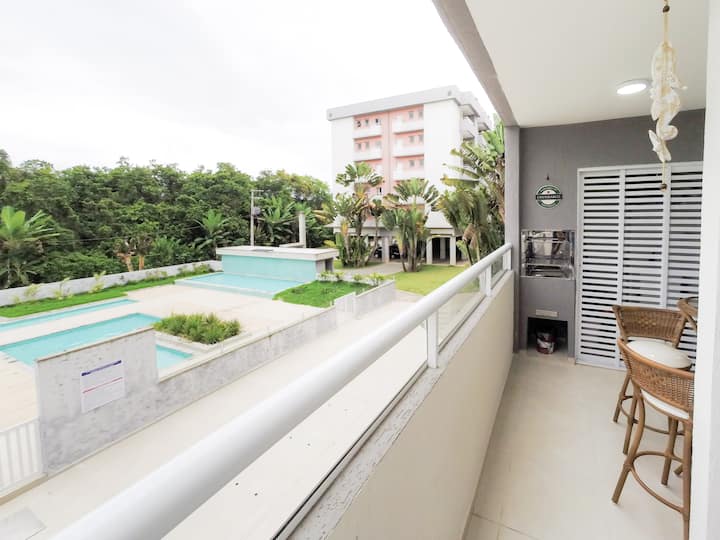 Apto 2 Quartos A 300m Da Praia Com Vista Piscina - Ubatuba