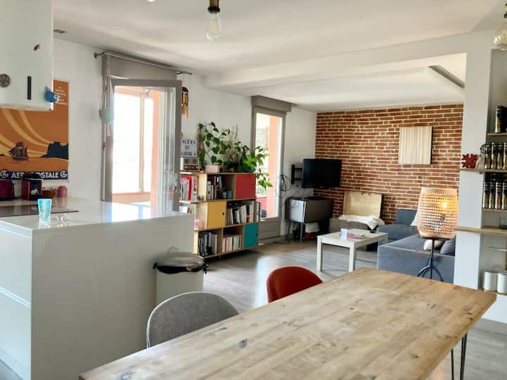 T3 Typique Toulousain Brique Terrasse Wifi Parking - Toulouse