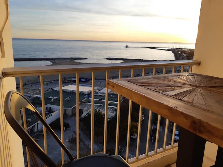 Studio Cœur Station Vue Pleine Mer & Port | Wifi - La Grande-Motte